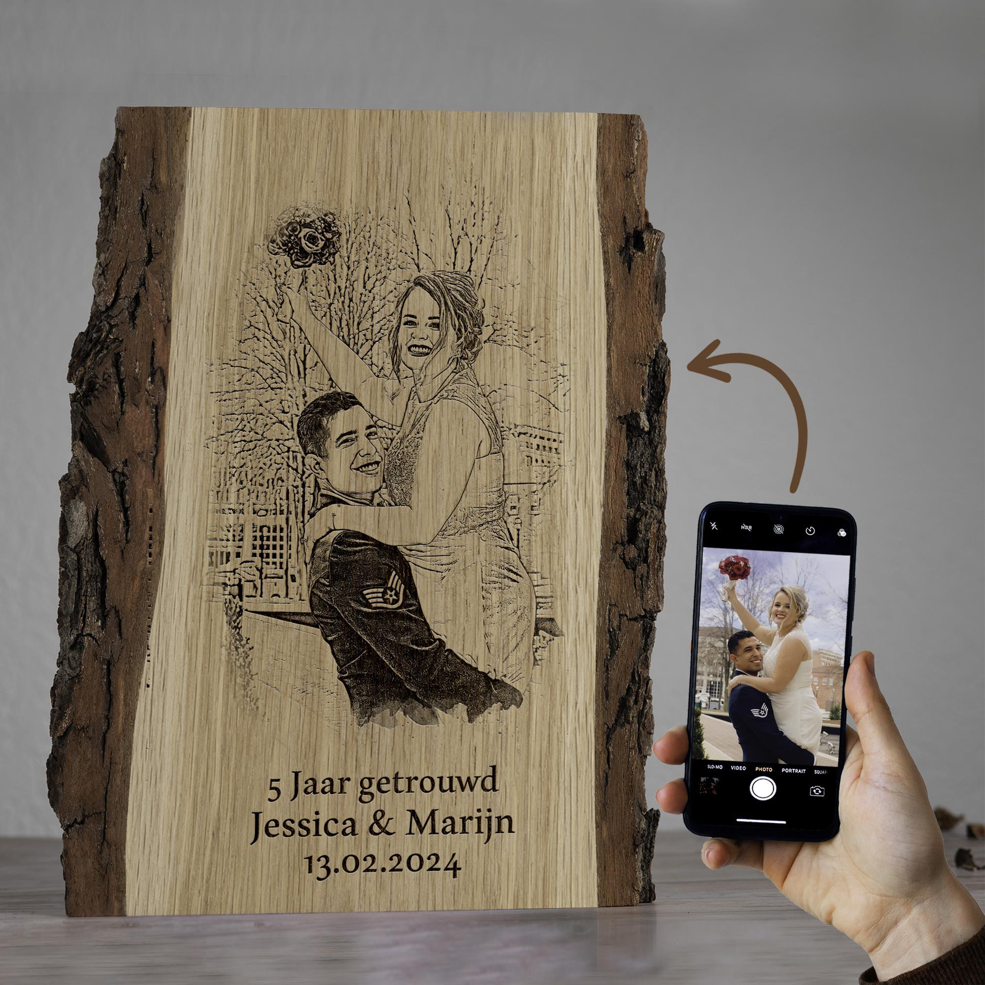 Jouw Foto getekend en gebrand op hout - Pyrografie Kunst op Hout met S ...